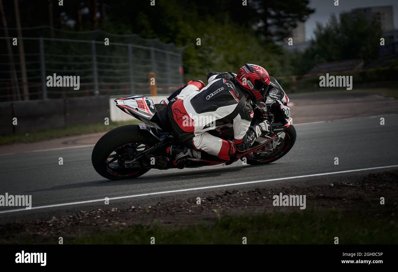 10-05-2021 Lithuania, Kaunas MotoGP rider, Motorcyclist rides at fast sport bike Stock Photo - Alamy