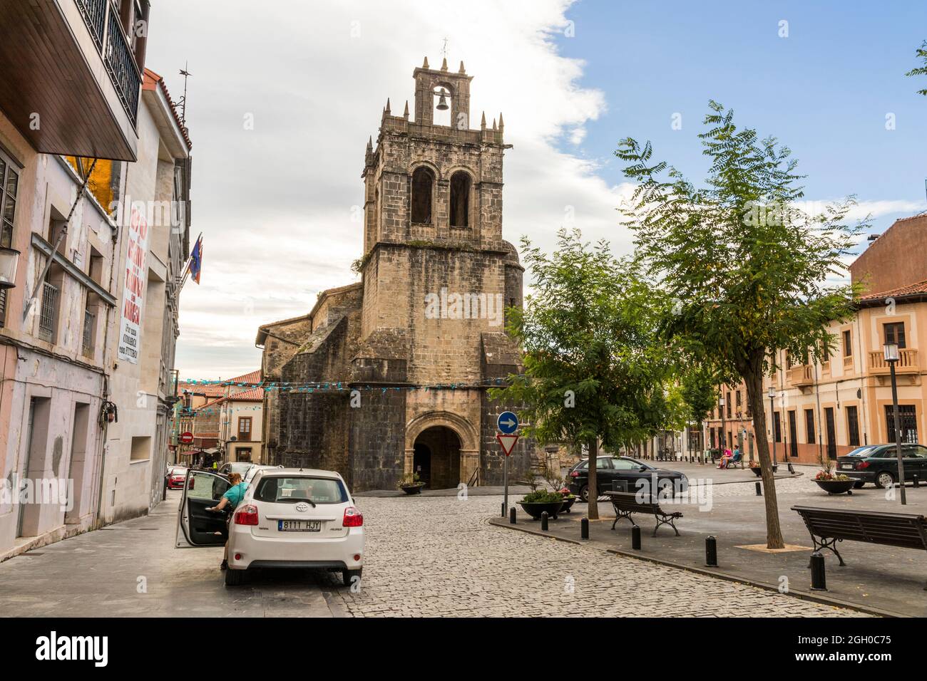 Salas, Spain. The Collegiate Church of Santa Maria la Mayor Stock Photo ...