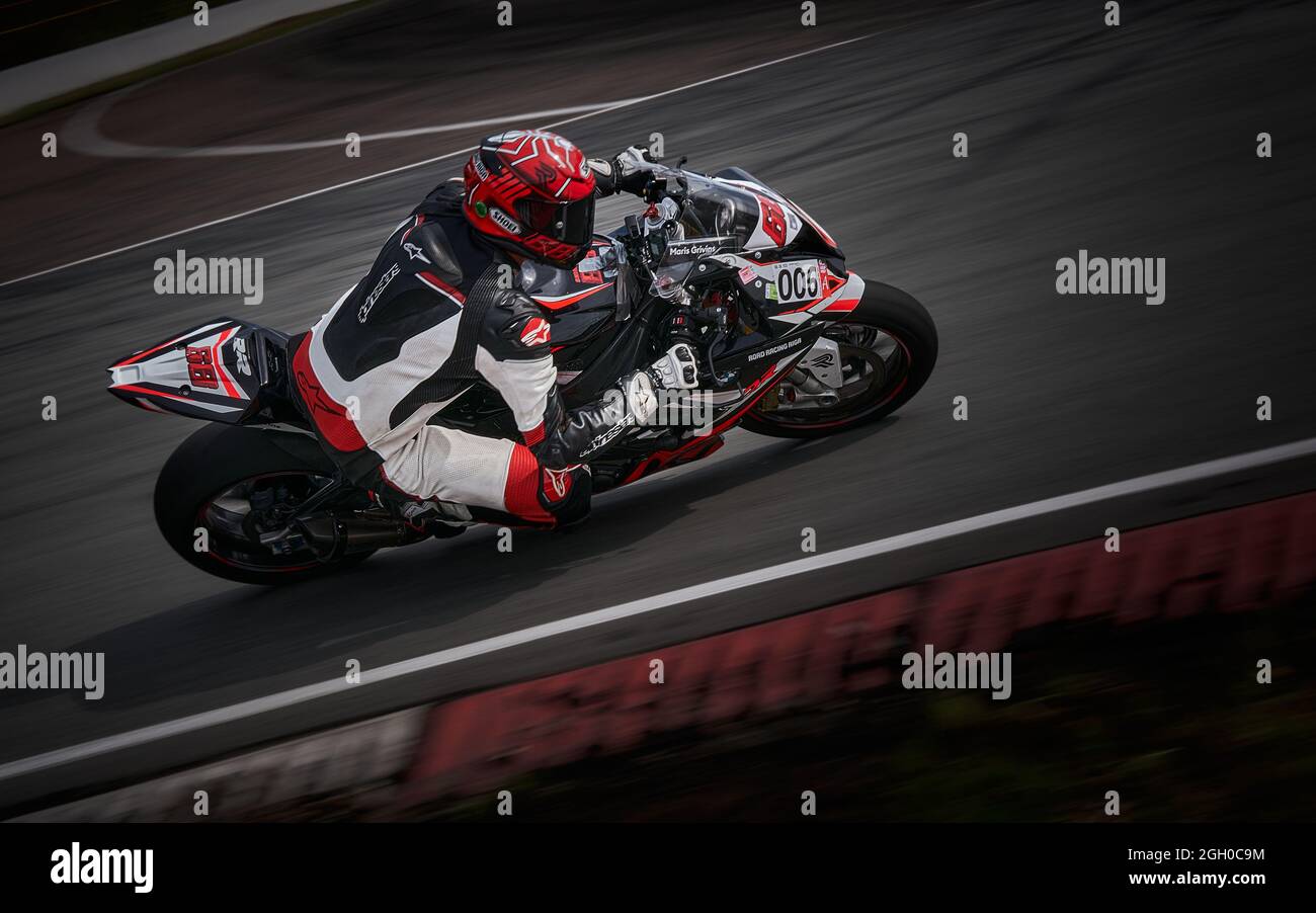 10-05-2021 Lithuania, Kaunas MotoGP rider, Motorcyclist rides at fast sport bike Stock Photo - Alamy