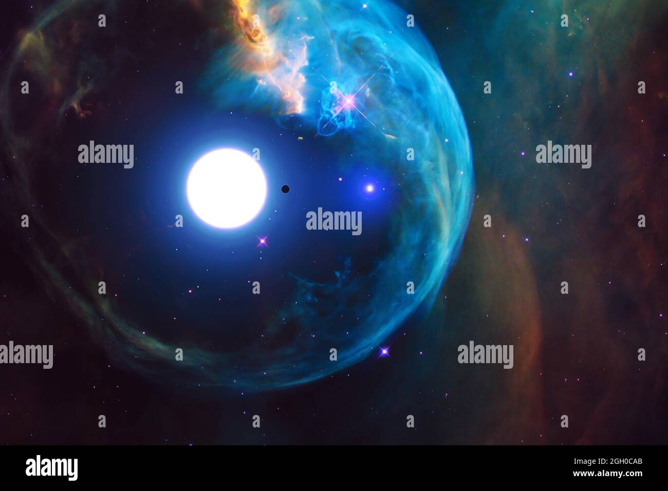 shinny blue star particle motion on black background, starlight nebula ...