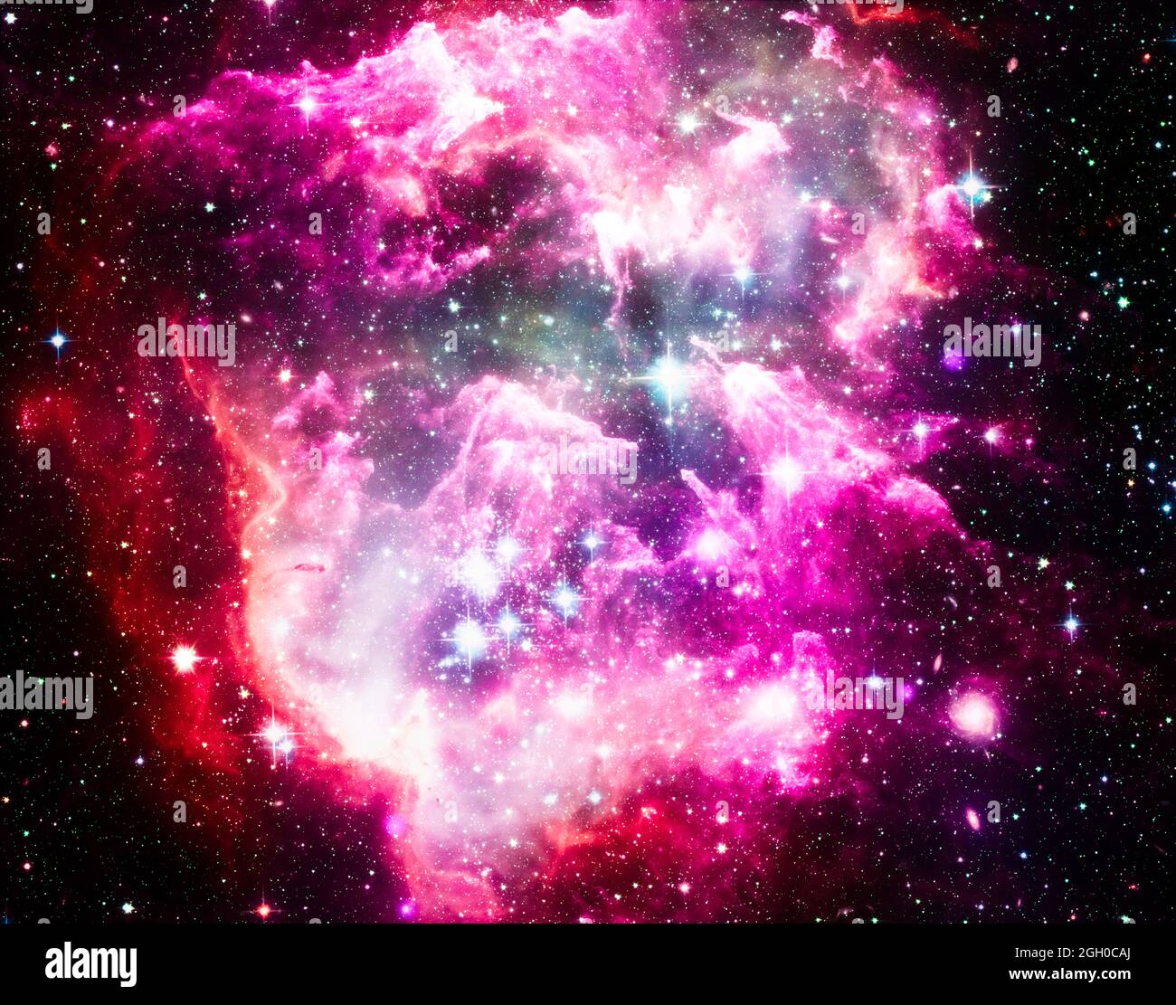 Space background with red nebula and stars. Elements of this image ...