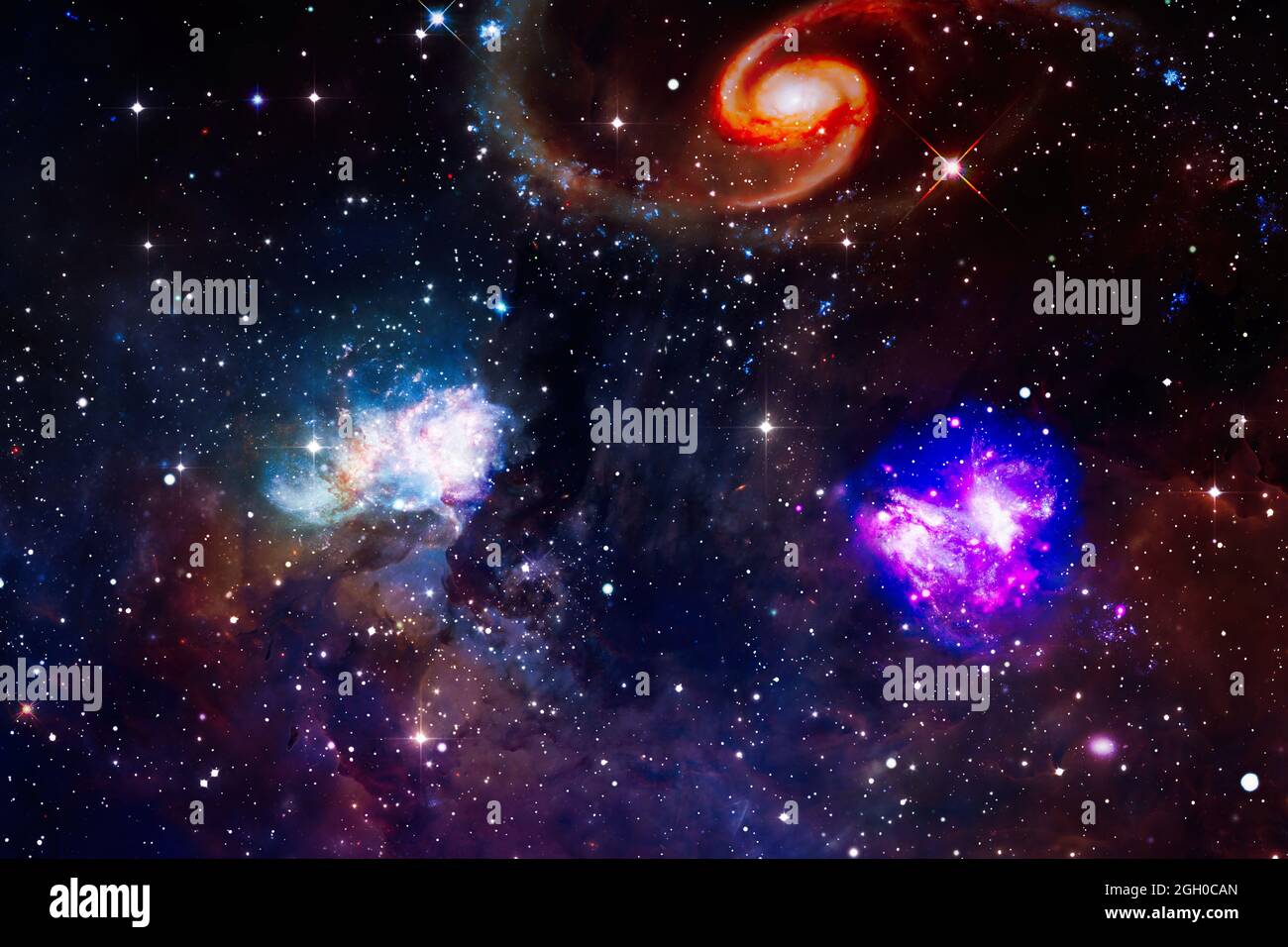 Collage on space, science and education items. Elements of this image ...