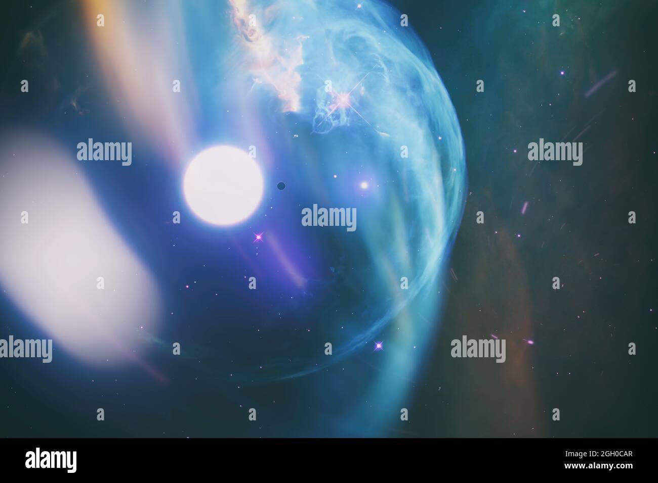 shinny blue star particle motion on black background, starlight nebula ...