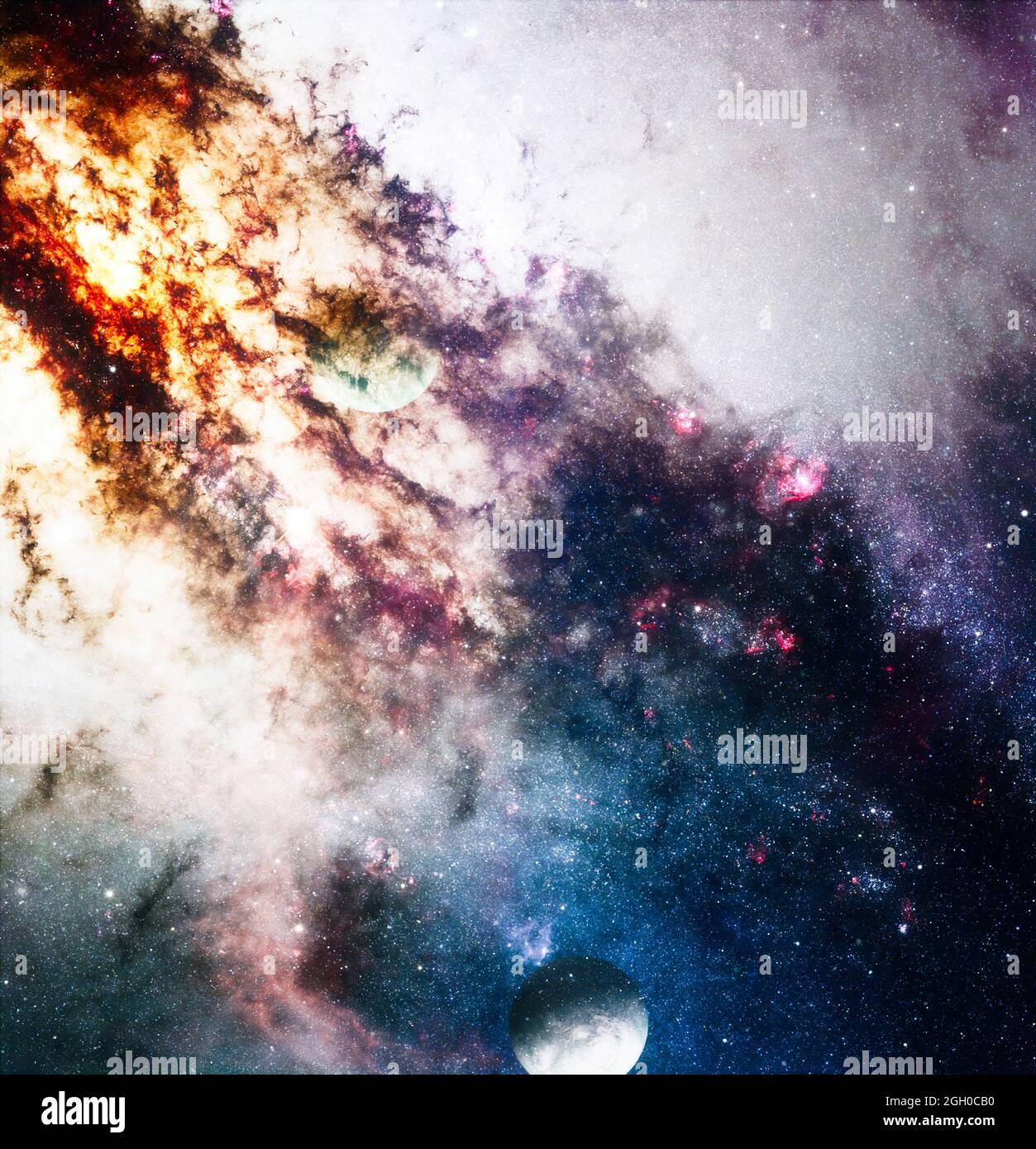 Space background with red nebula and stars. Elements of this image ...