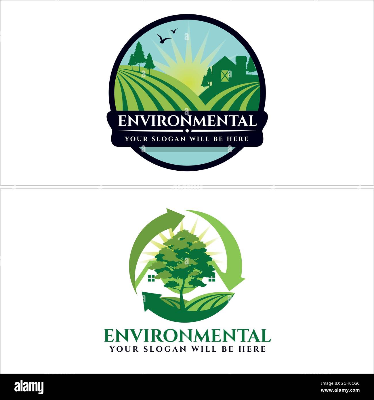 Environmental home building landscape logo design Stock Vector Image ...