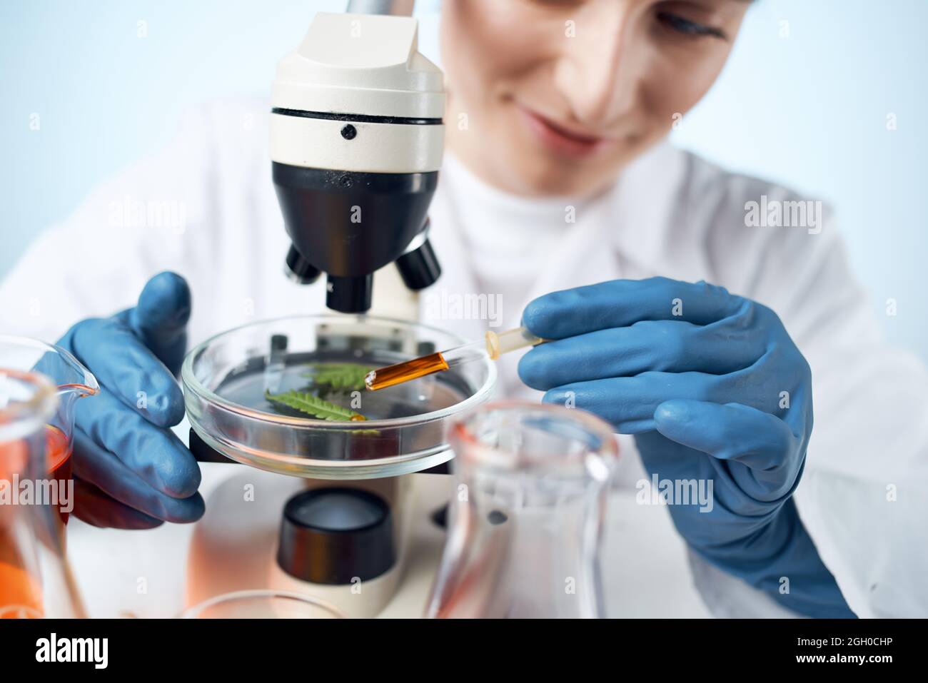 Laboratory microscope research microbiology science Stock Photo - Alamy