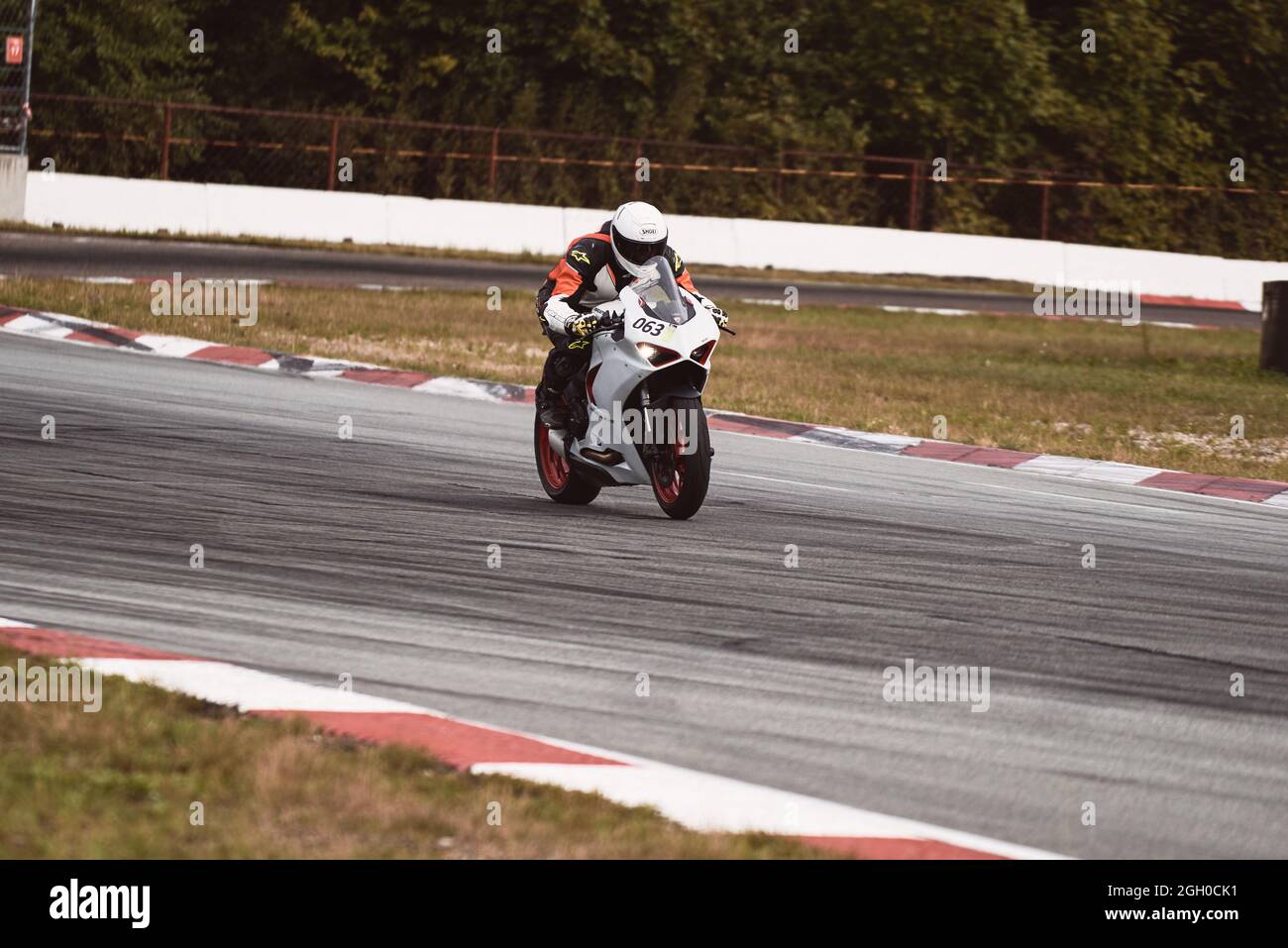 10-05-2021 Lithuania, Kaunas Moto rider, Motorcyclist rides at fast sport bike Stock Photo - Alamy