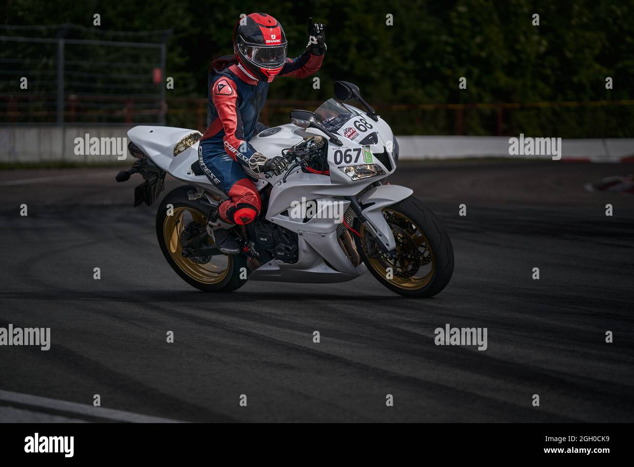 10-05-2021 Lithuania, Kaunas MotoGP rider, Motorcyclist rides at fast sport bike Stock Photo - Alamy