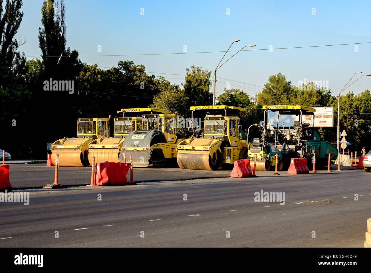 Kiev, Ukraine - August 13, 2017: Special equipment for road ...