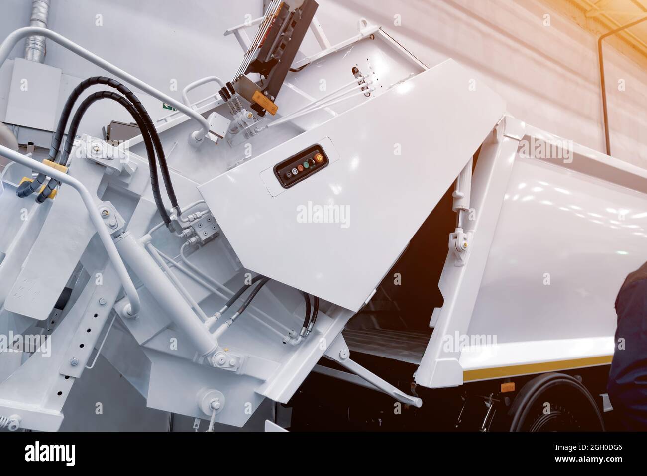 White car for garbage collection Stock Photo - Alamy