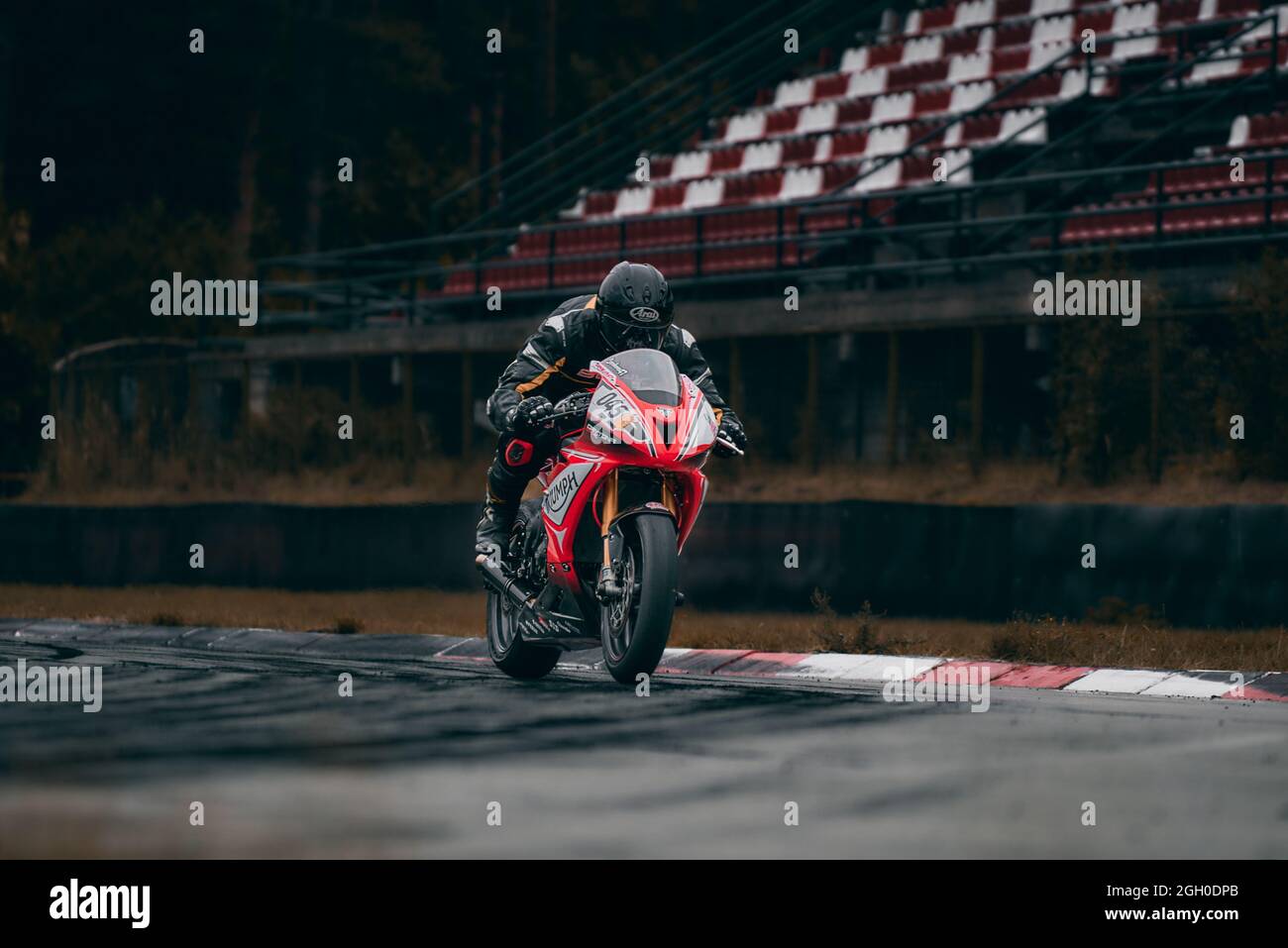 10-05-2021 Lithuania, Kaunas MotoGP rider, Motorcyclist rides at fast sport bike Stock Photo - Alamy