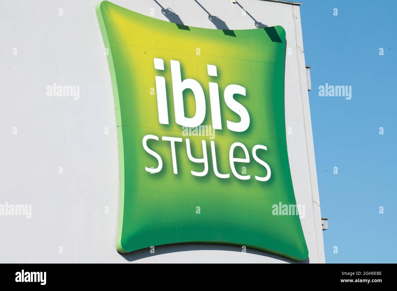 A shop sign of IBIS STYLES, on September 03, 2021 in Angouleme, France ...