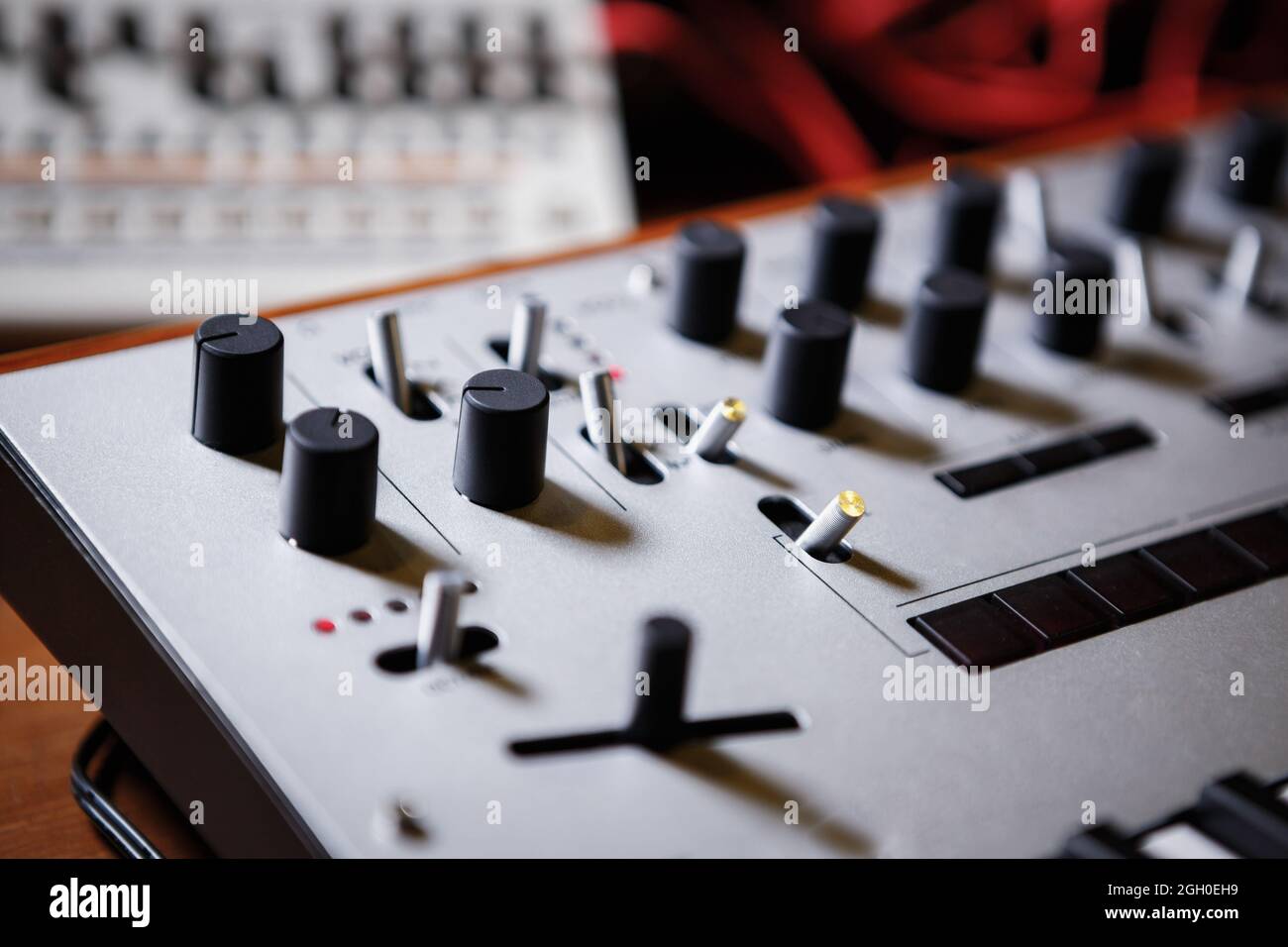 Volume regulator on sound mixer.Professional audio mixing controller ...