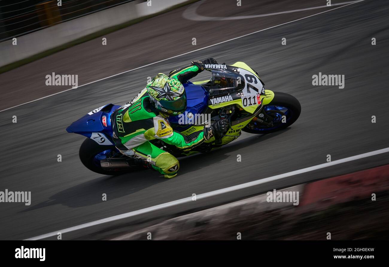10-05-2021 Lithuania, Kaunas MotoGP rider, Motorcyclist rides at fast sport bike Stock Photo - Alamy