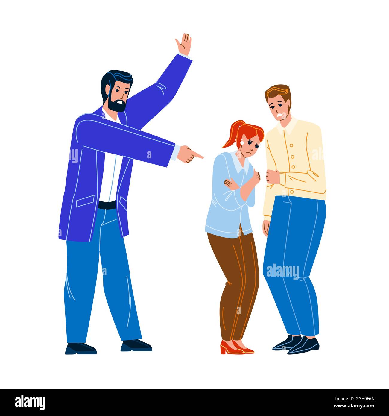 Boss Aggression And Negative In Office Vector Stock Vector Image & Art ...