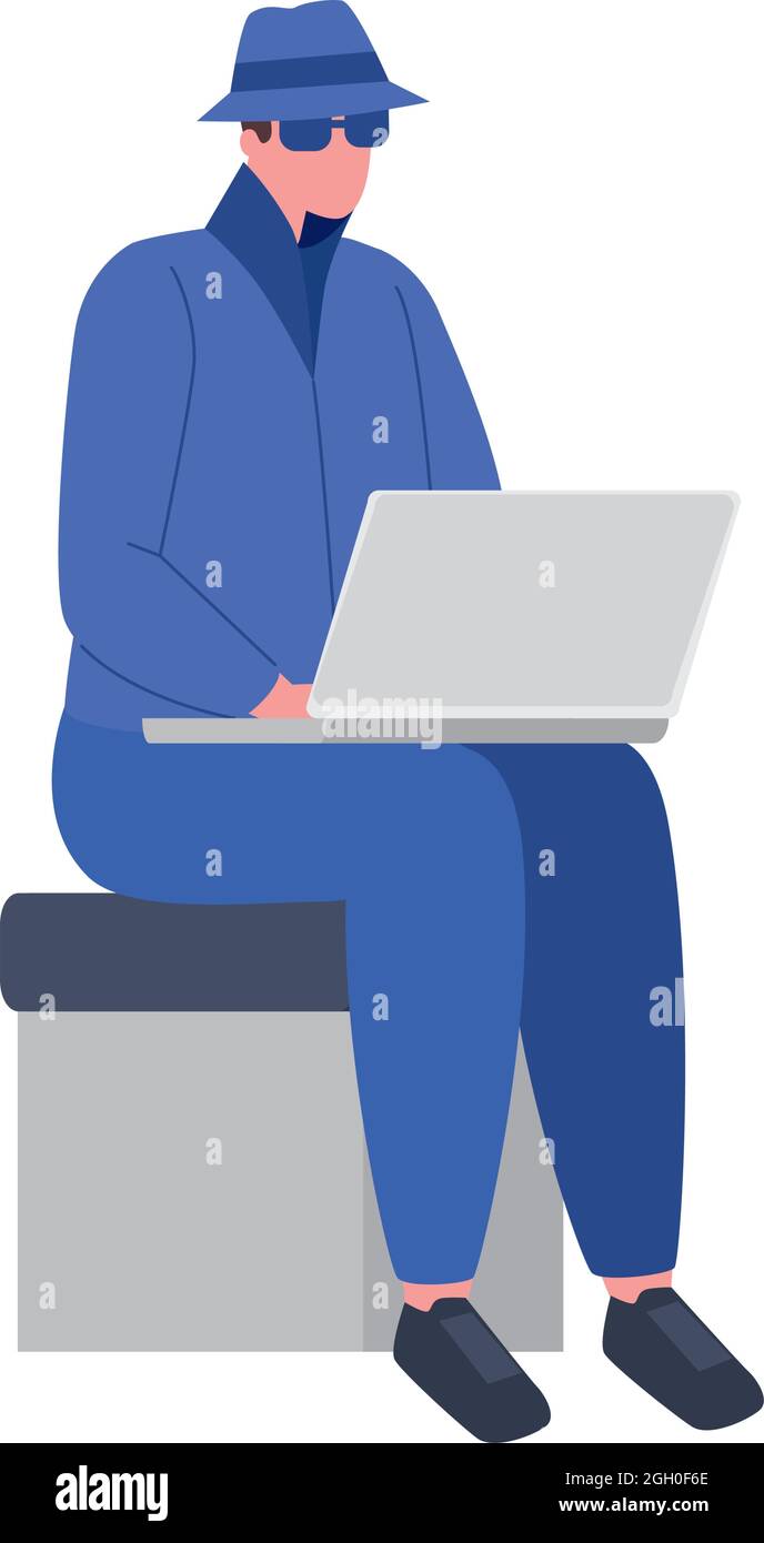 Hacker with laptop Stock Vector Image & Art - Alamy