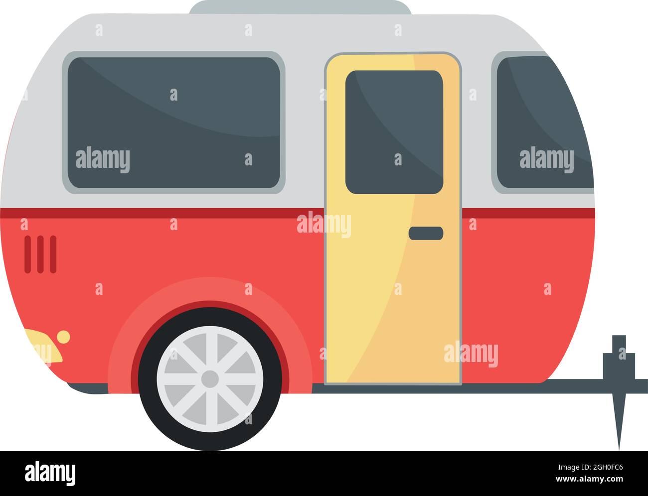 red camping trailer Stock Vector Image & Art - Alamy