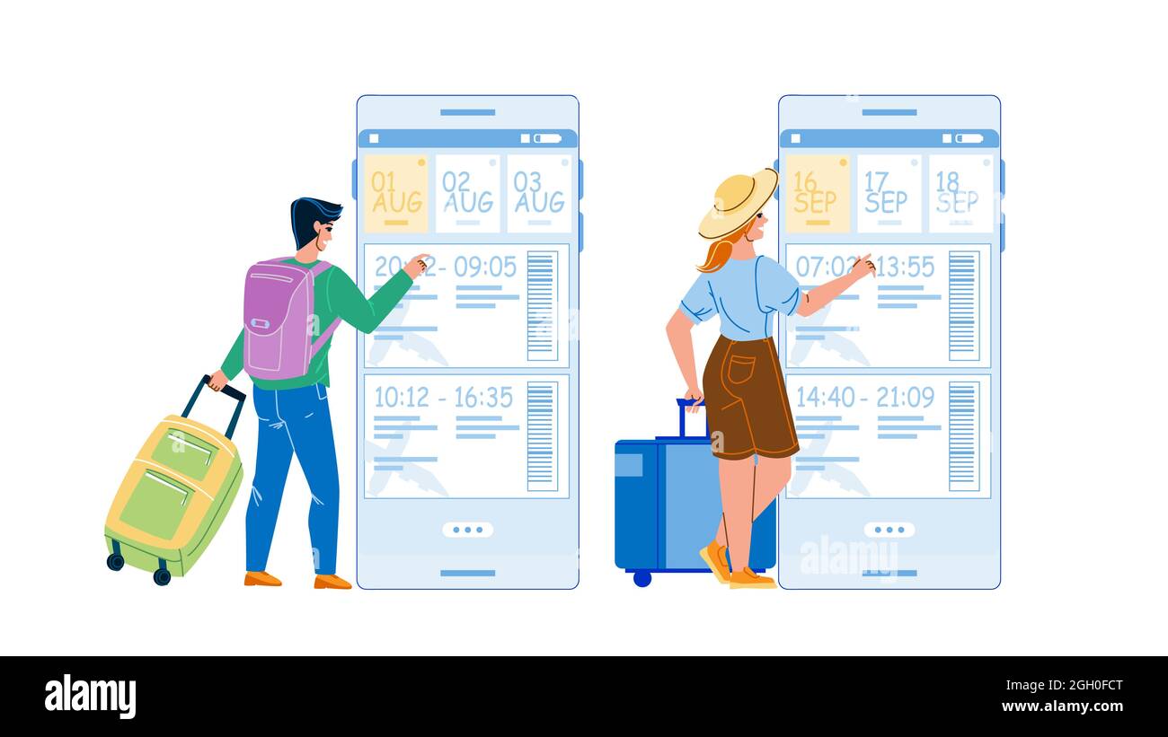 Flight Booking Online Phone Application Vector Stock Vector Image & Art ...
