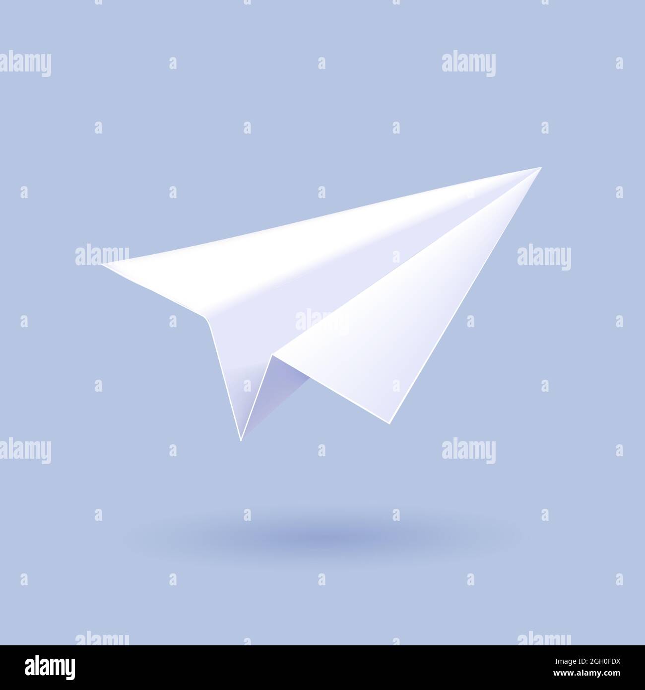 Paper plane 3d icon illustration, white paper folded into shape on ...