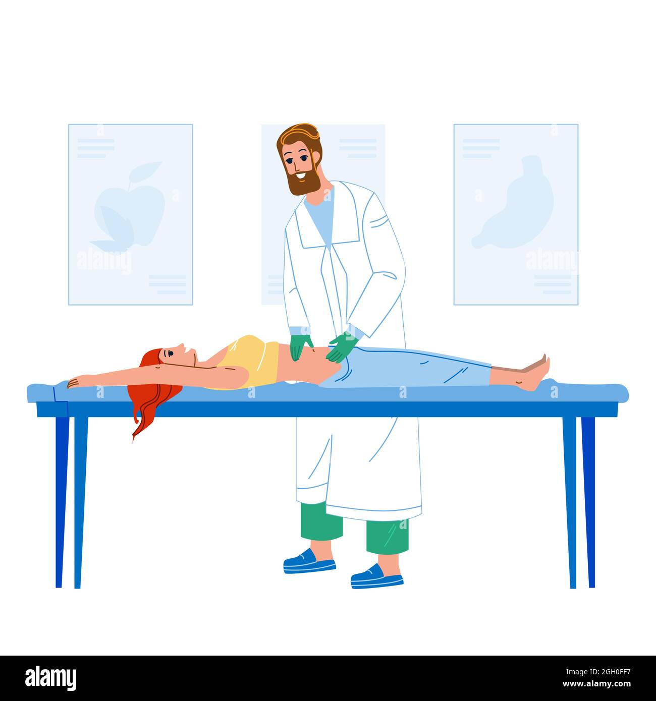 Gastroenterologist Examining Woman Patient Vector Stock Vector Image ...