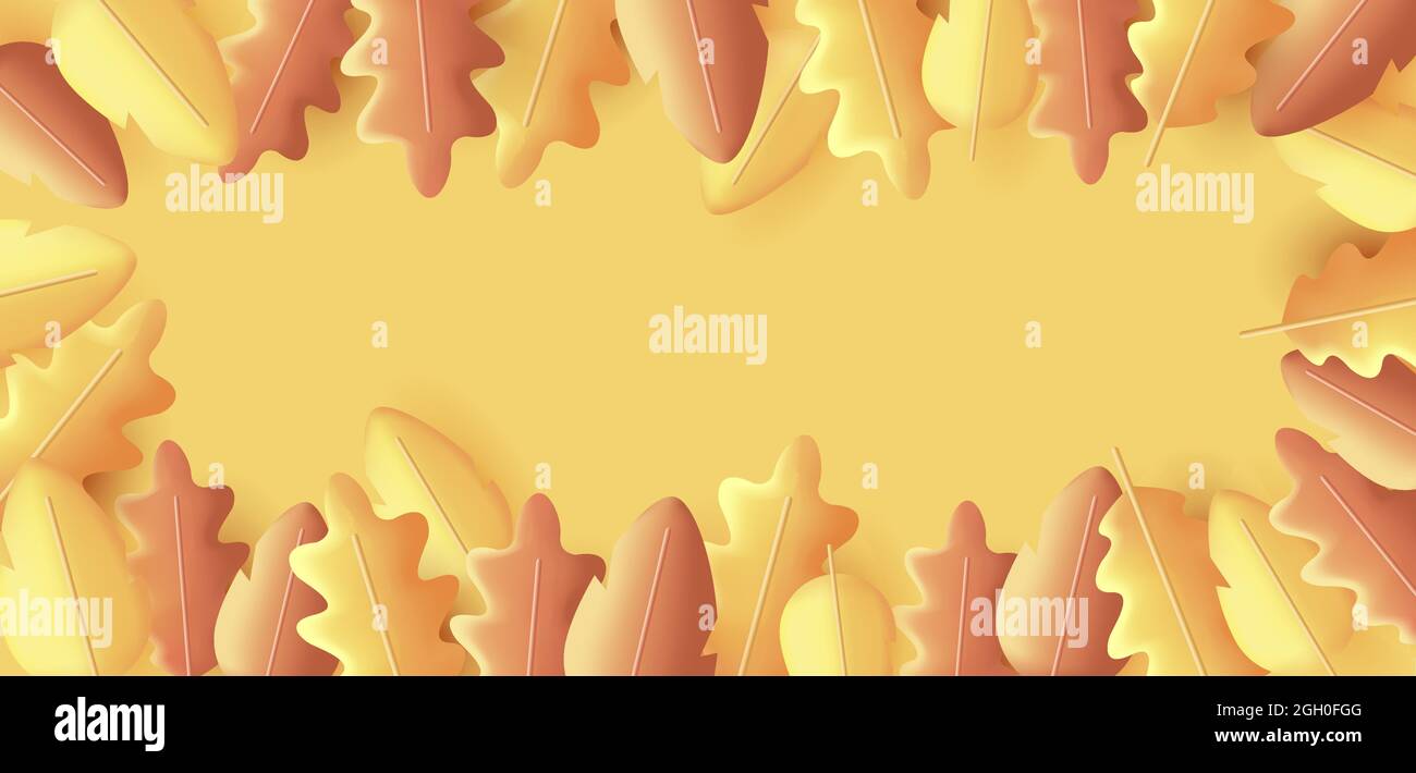 Autumn vector background with blank space for text and frame of autumn ...