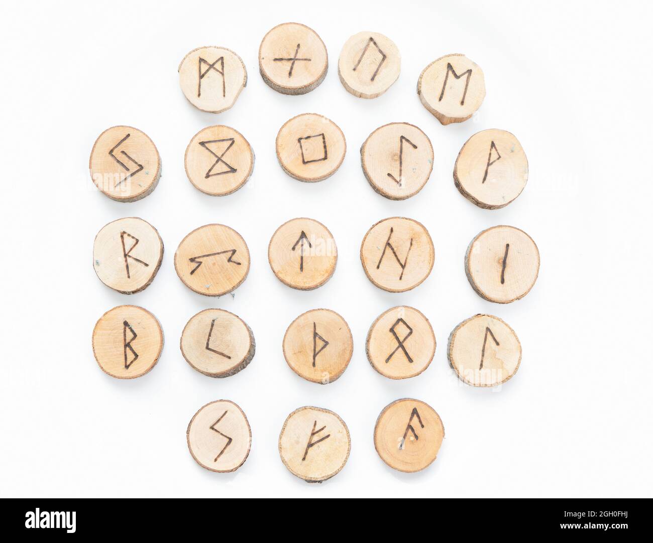 Handmade runes for fortunetelling Stock Photo - Alamy