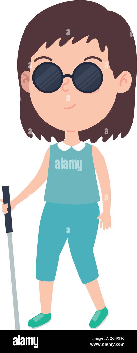 blind girl kid Stock Vector Image & Art - Alamy