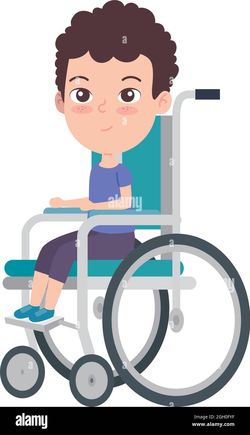 Disabled boy in wheelchair Stock Vector Images - Alamy