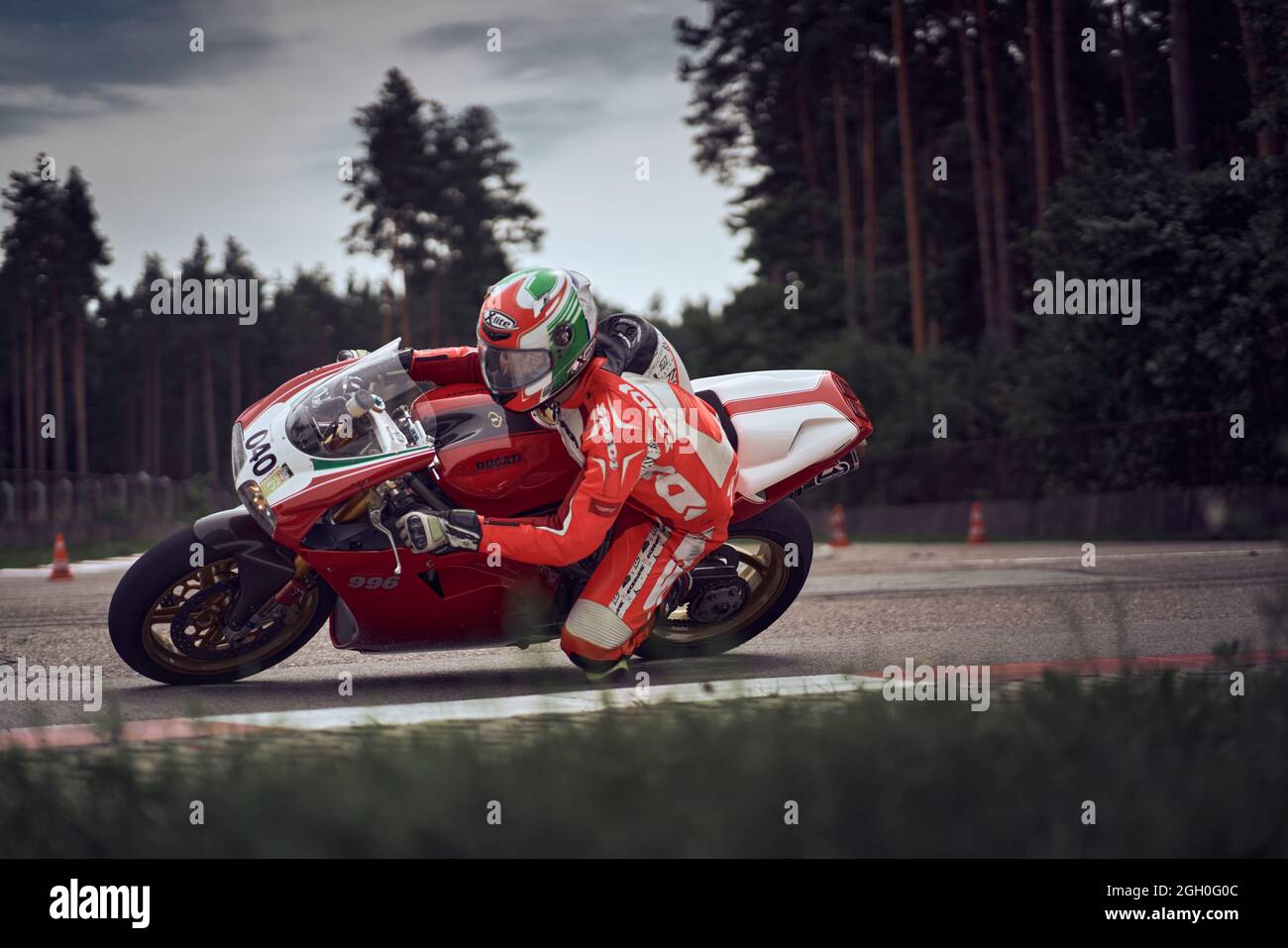 10-05-2021 Lithuania, Kaunas MotoGP rider, Motorcyclist rides at fast sport bike Stock Photo - Alamy