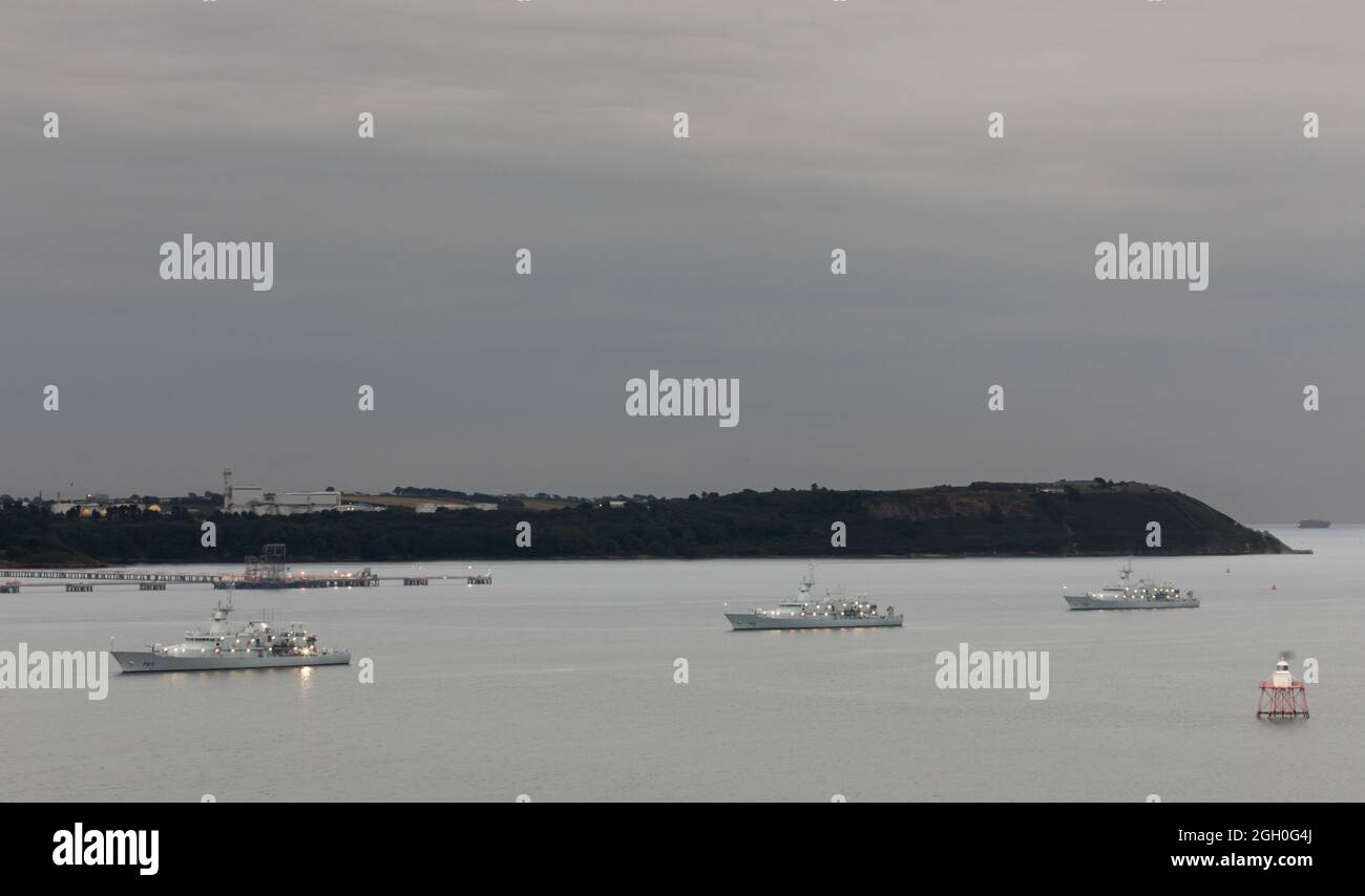 Cobh, Cork, Ireland. 04th September, 2021. Naval vessels LÉ William ...