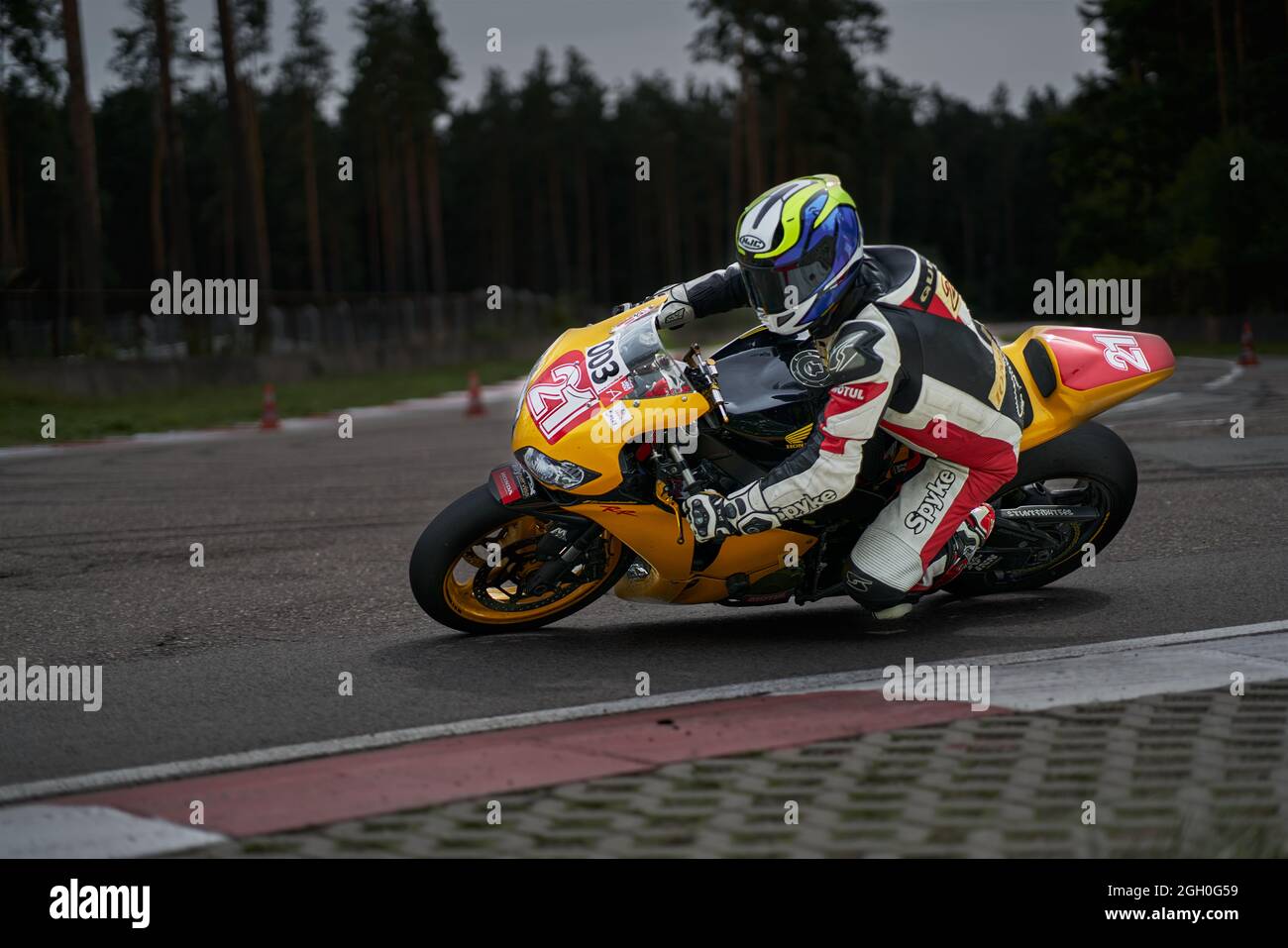 10-05-2021 Lithuania, Kaunas Moto rider, Motorcyclist rides at fast sport bike Stock Photo - Alamy