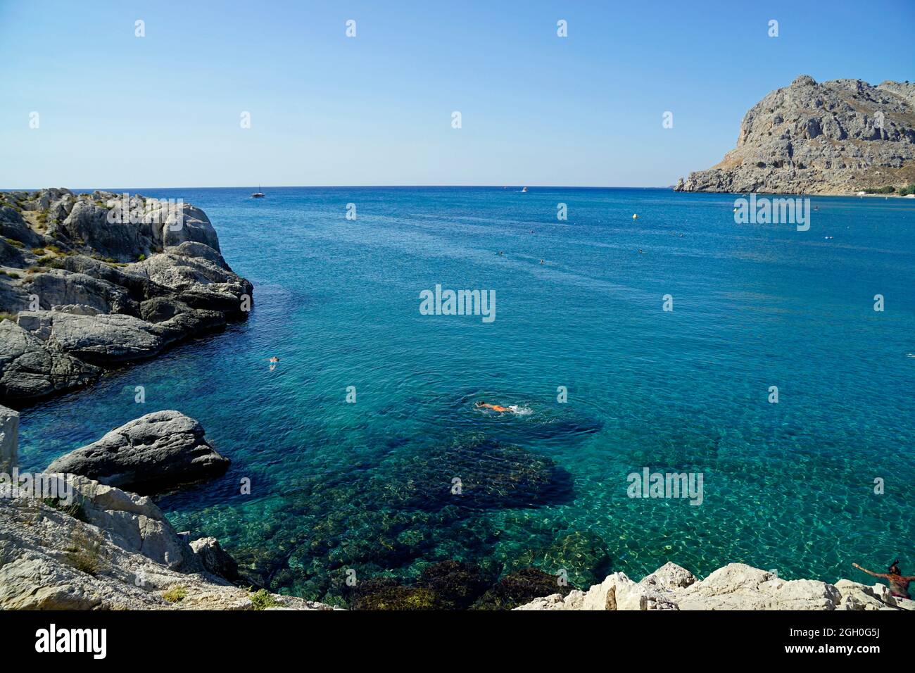 scenic kolymbia beach on rhodes island in greece Stock Photo - Alamy