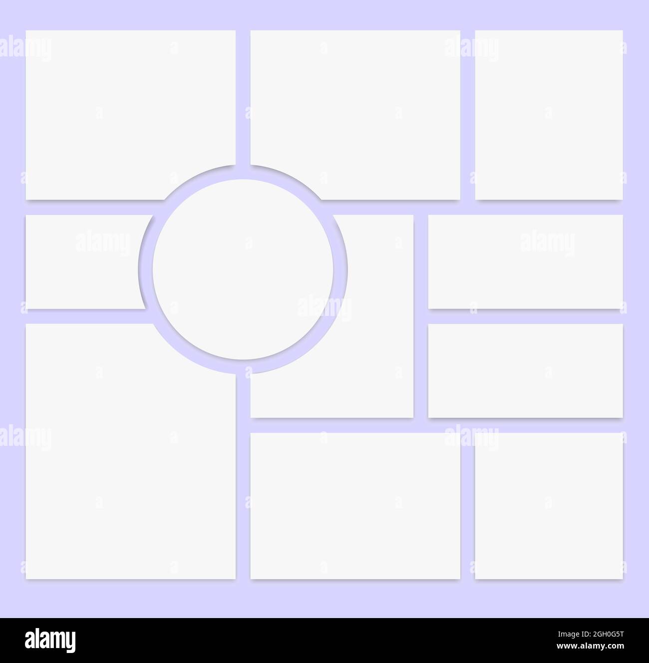 Realistic collage. Photo frame template. Photo gallery layout. Vector ...