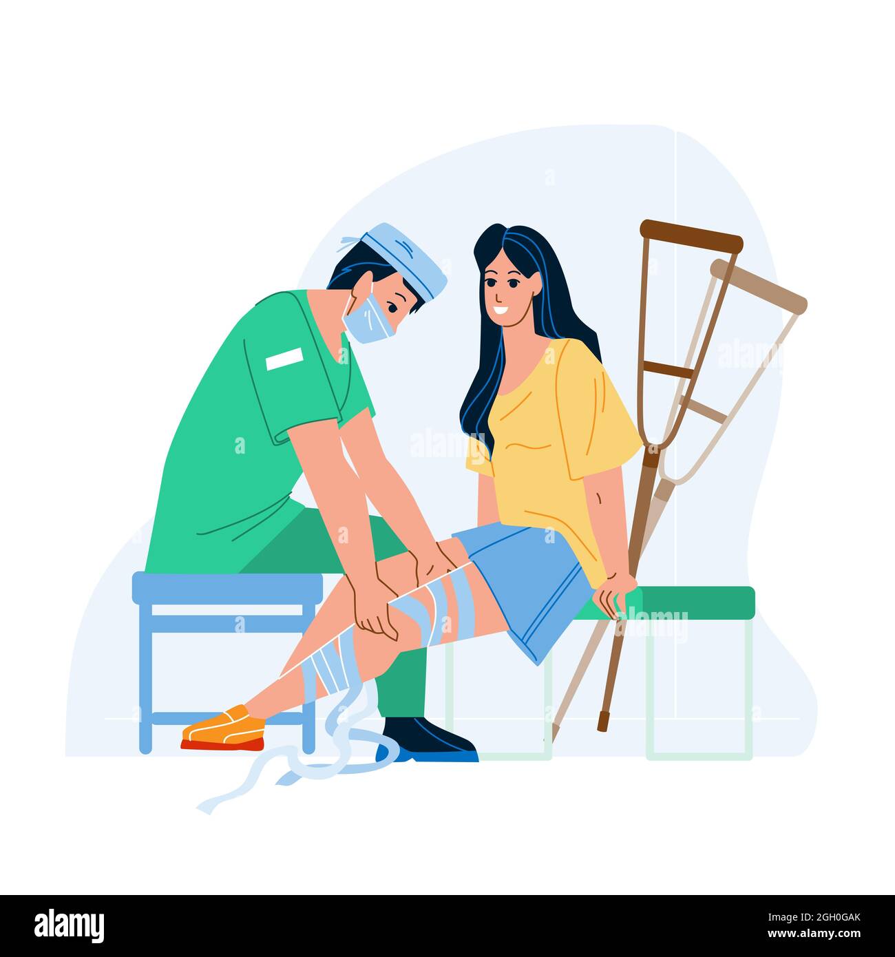 In Traumatology Patient Treatment Trauma Vector Stock Vector Image ...