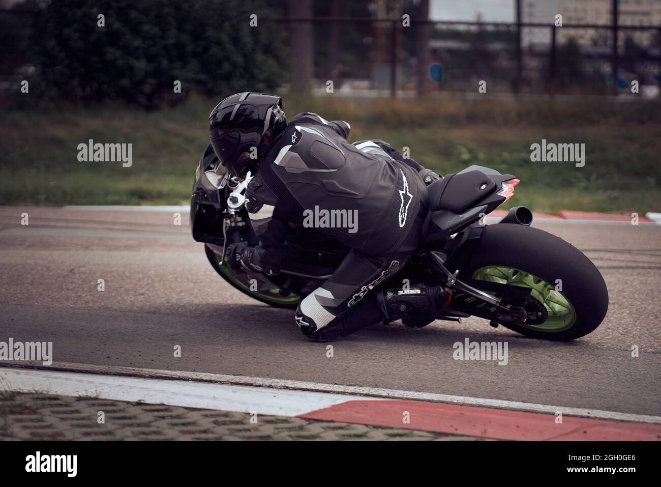 10-05-2021 Lithuania, Kaunas Moto rider, Motorcyclist rides at fast sport bike Stock Photo - Alamy