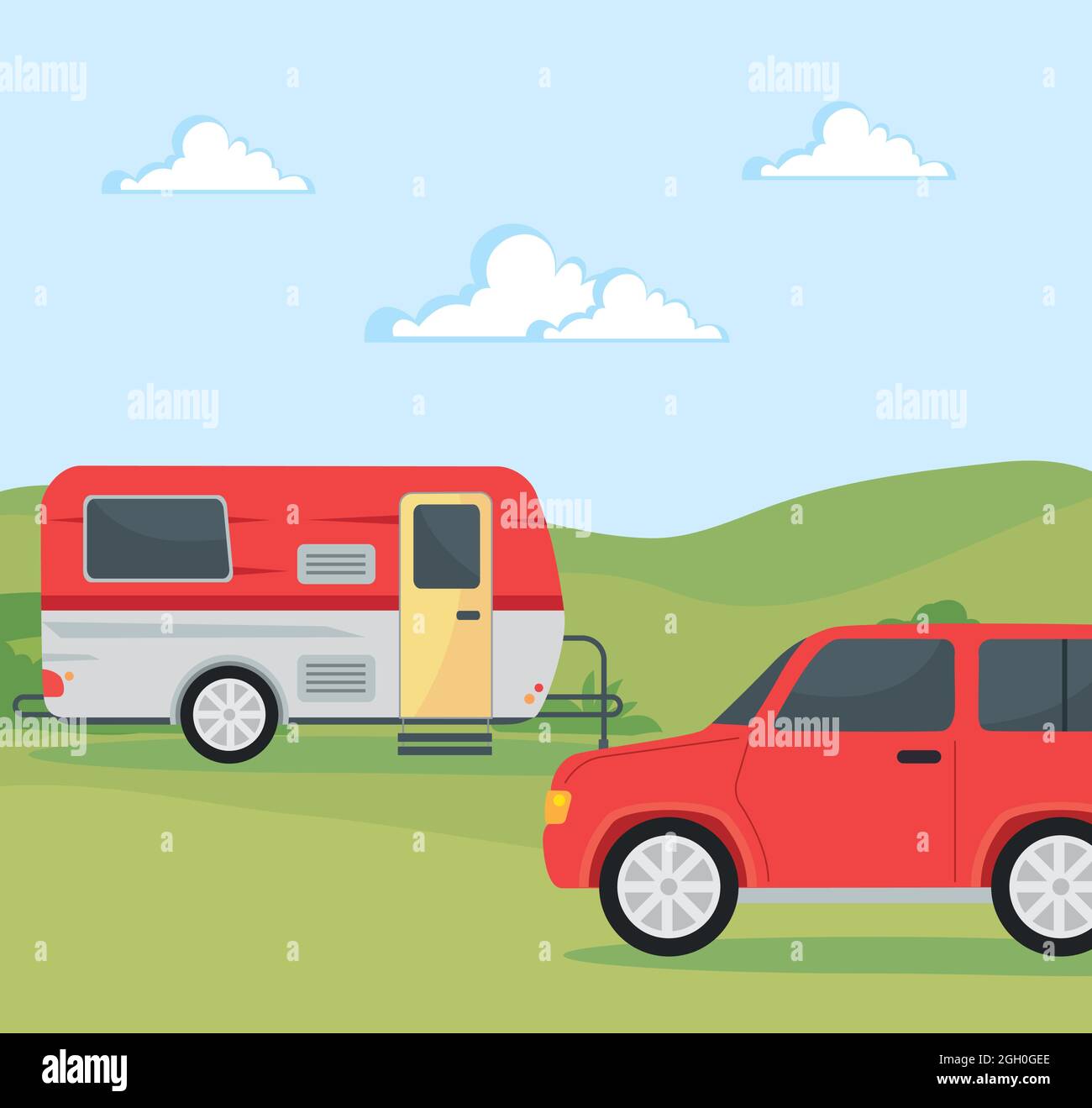 red camper trailers Stock Vector Image & Art - Alamy