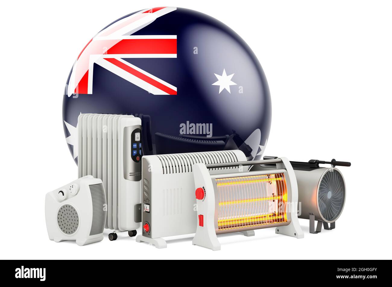 Australian flag with heating devices. Manufacturing, trading and ...