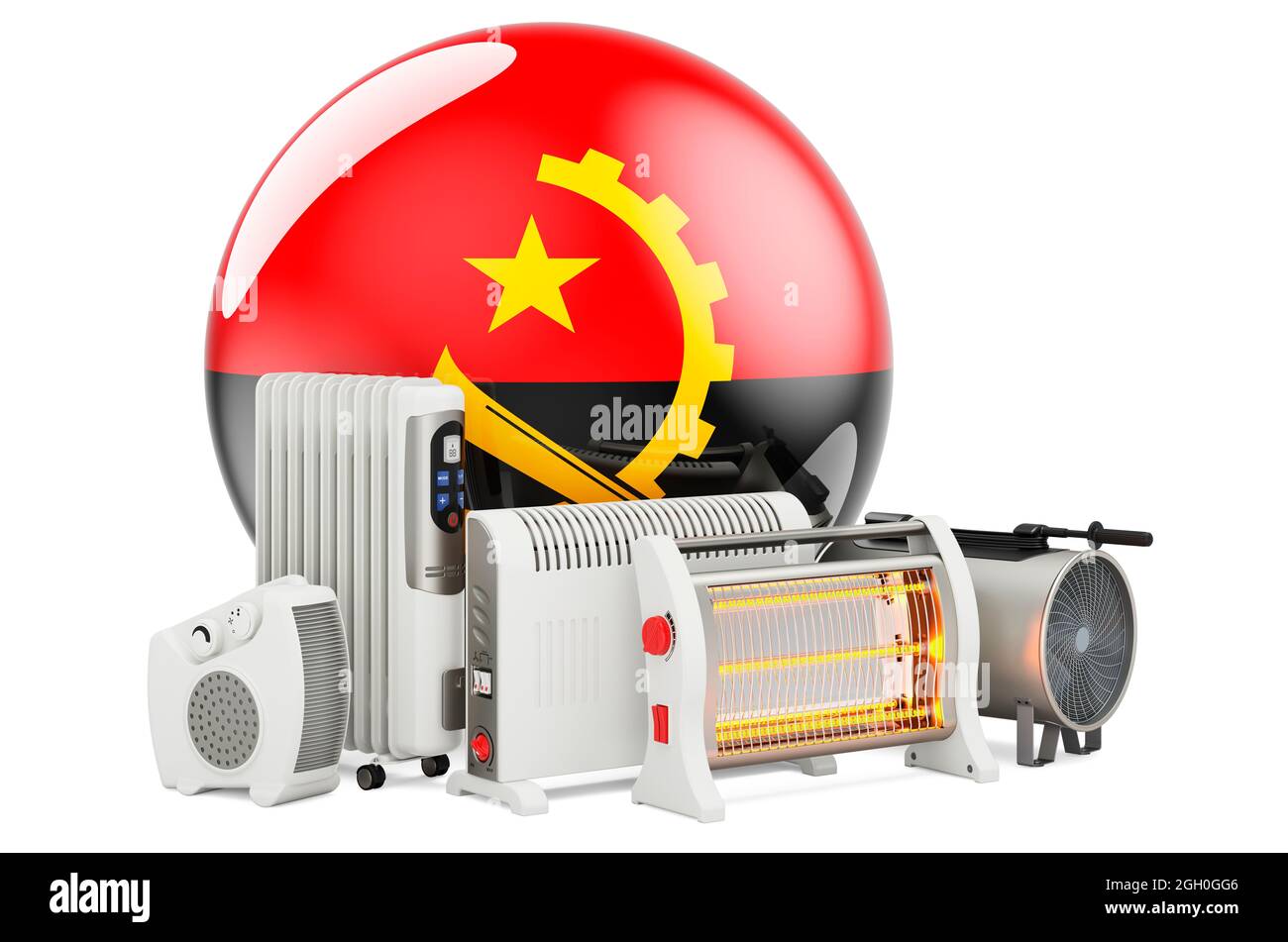 Angolan flag with heating devices. Manufacturing, trading and service ...