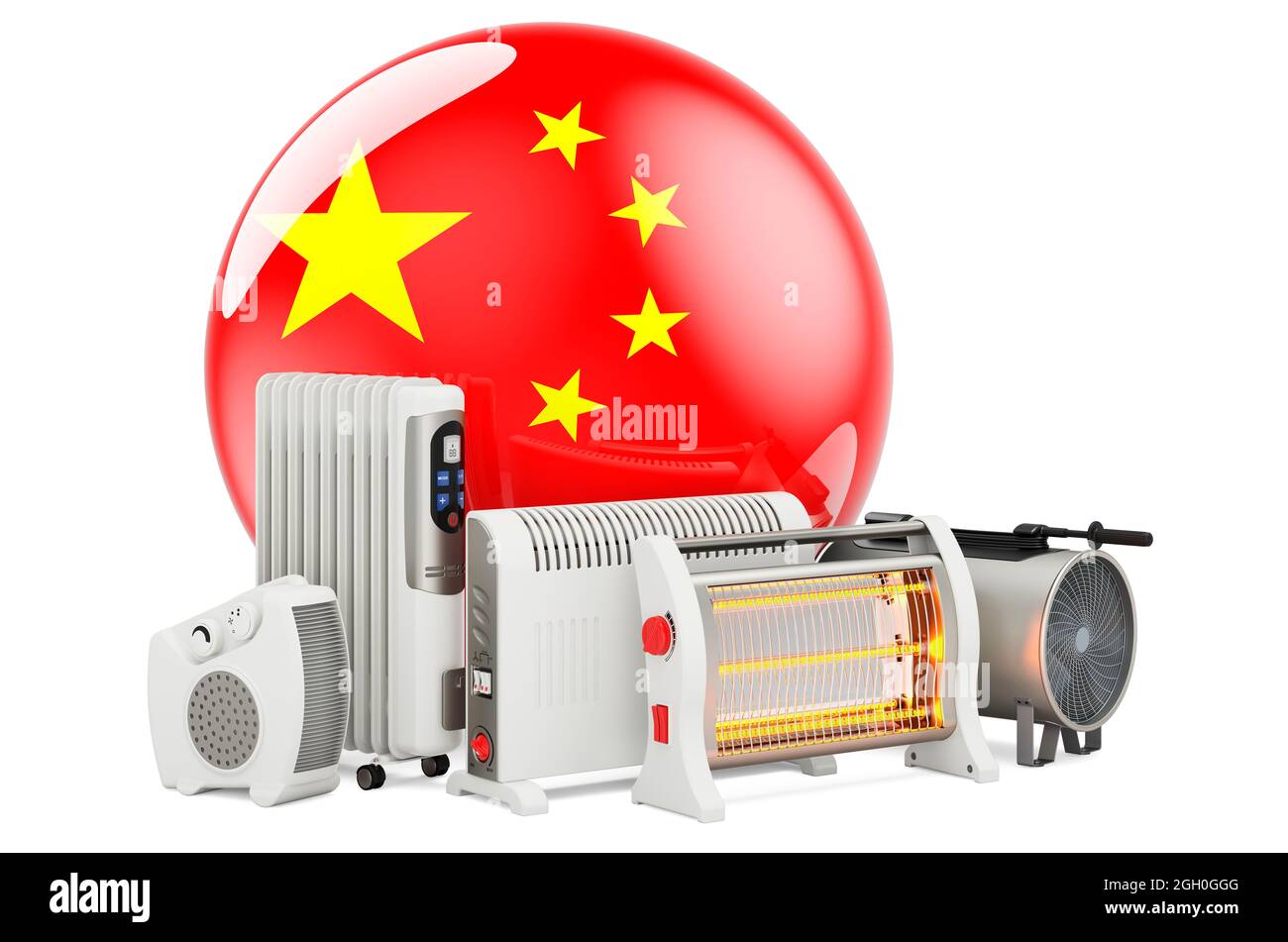 Chinese flag with heating devices. Manufacturing, trading and service ...