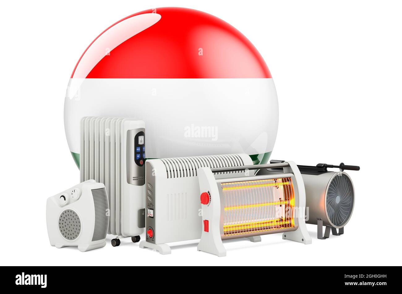 Hungarian flag with heating devices. Manufacturing, trading and service ...