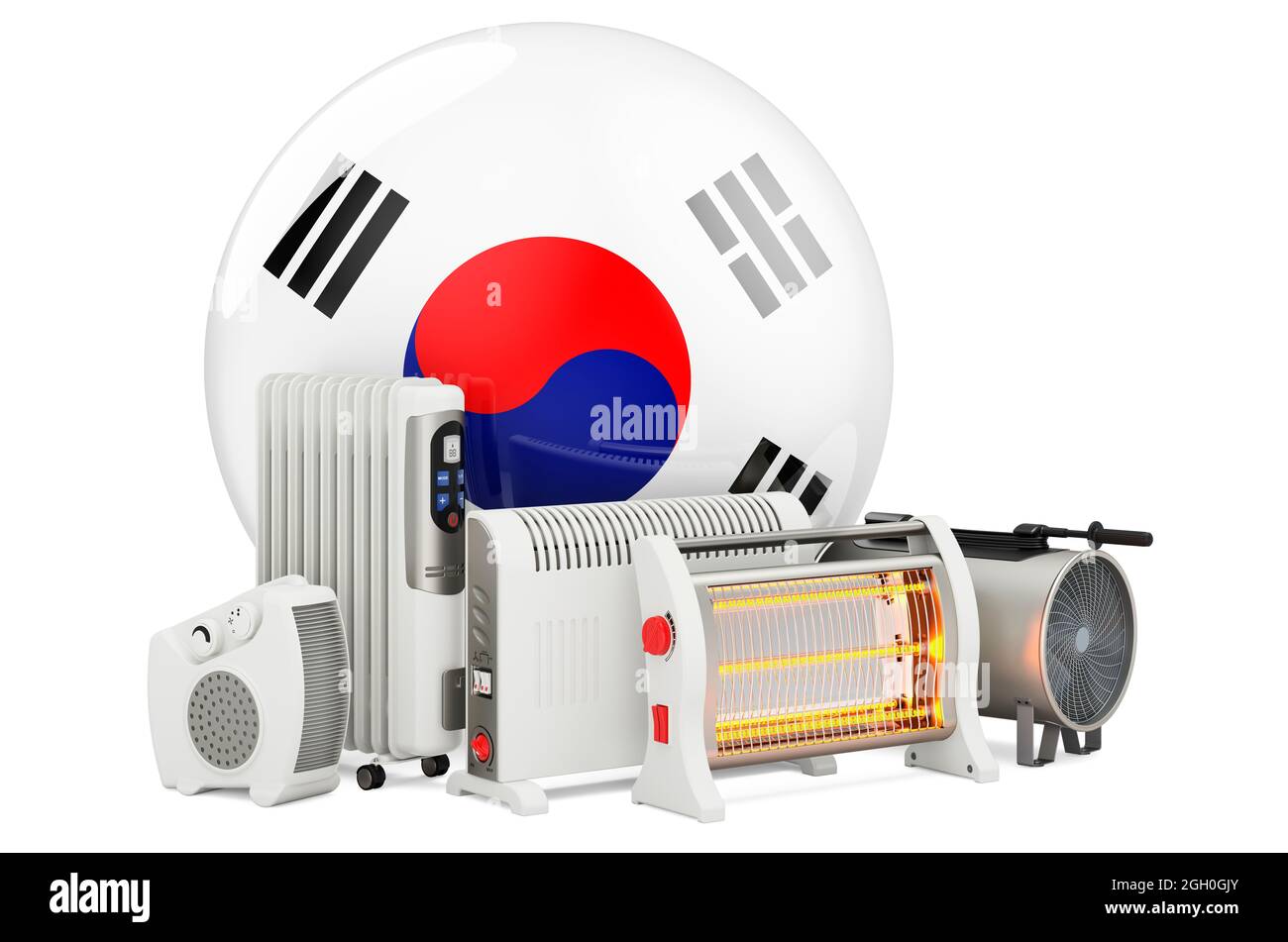 South Korean flag with heating devices. Manufacturing, trading and ...
