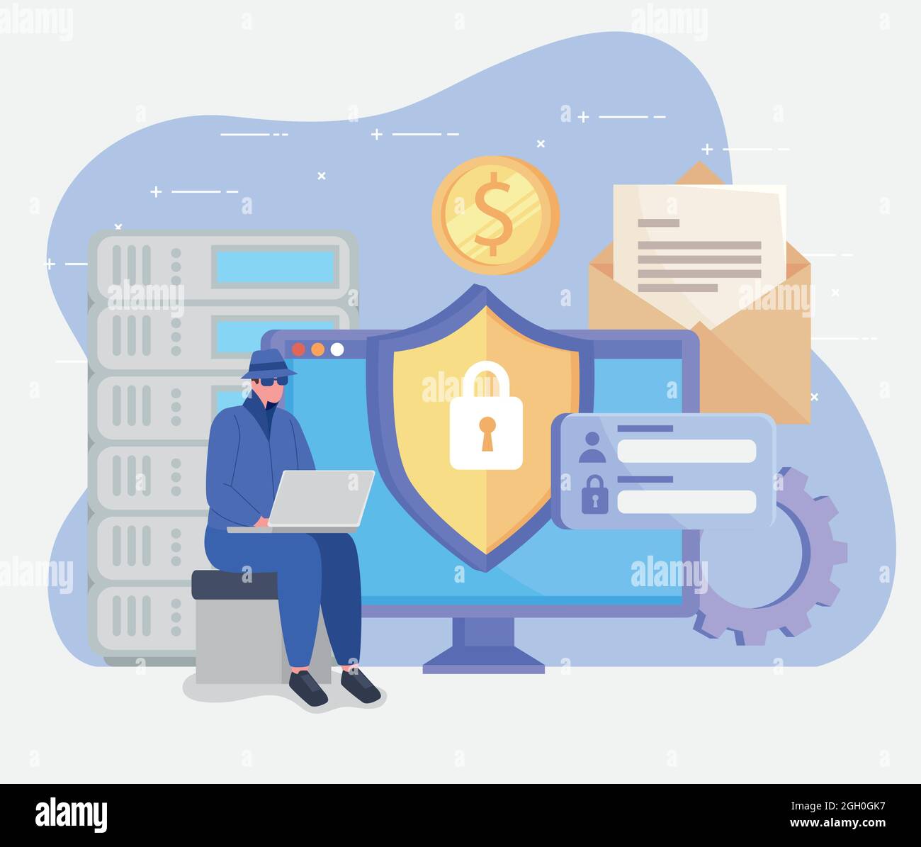 Computer and hacker design Stock Vector Image & Art - Alamy