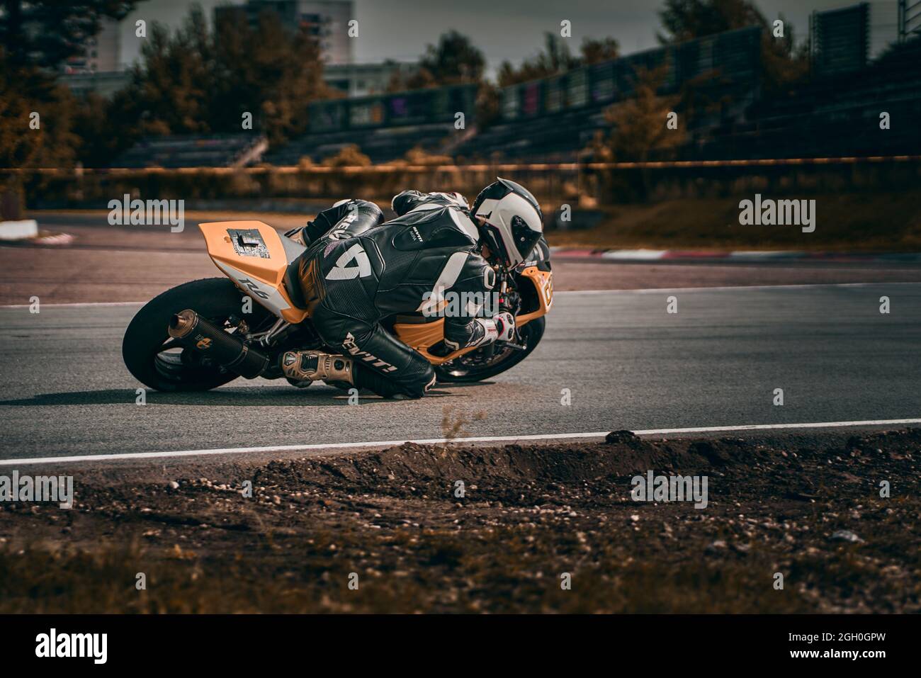 10-05-2021 Lithuania, Kaunas Moto rider, Motorcyclist rides at fast sport bike Stock Photo - Alamy