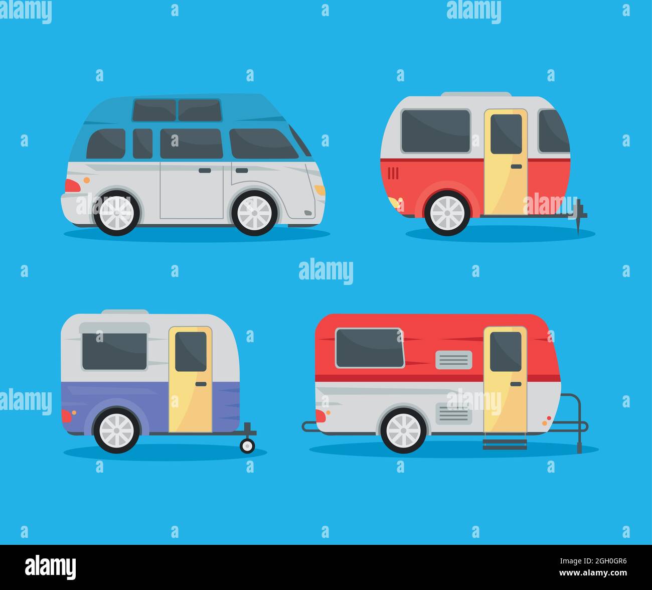 camper trailer symbol set Stock Vector Image & Art - Alamy