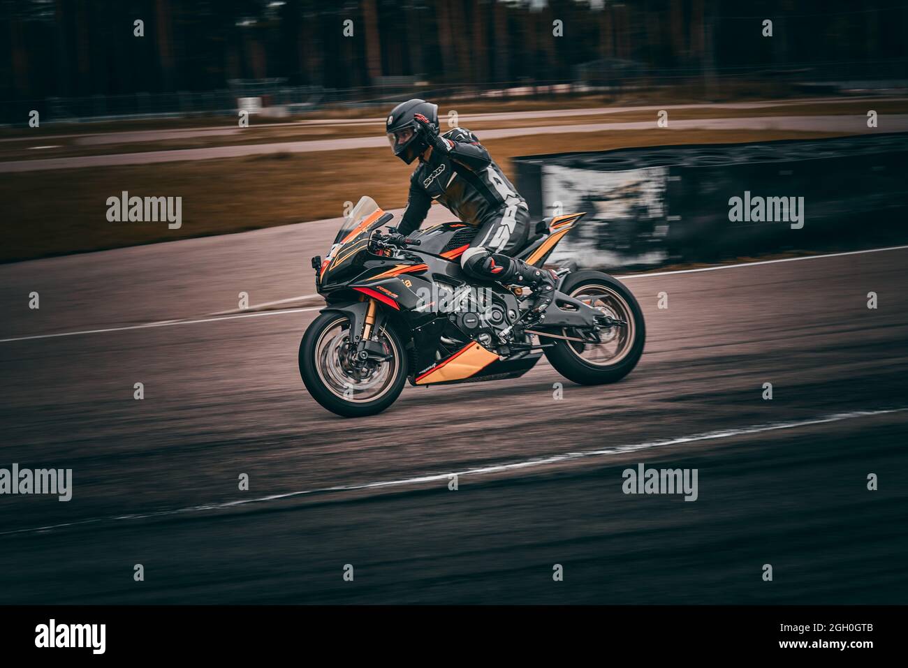 10-05-2021 Lithuania, Kaunas Moto rider, Motorcyclist rides at fast sport bike Stock Photo - Alamy