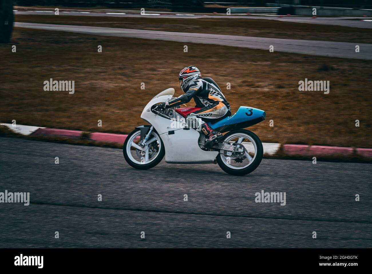 10-05-2021 Lithuania, Kaunas Moto rider, Motorcyclist rides at fast sport bike Stock Photo - Alamy