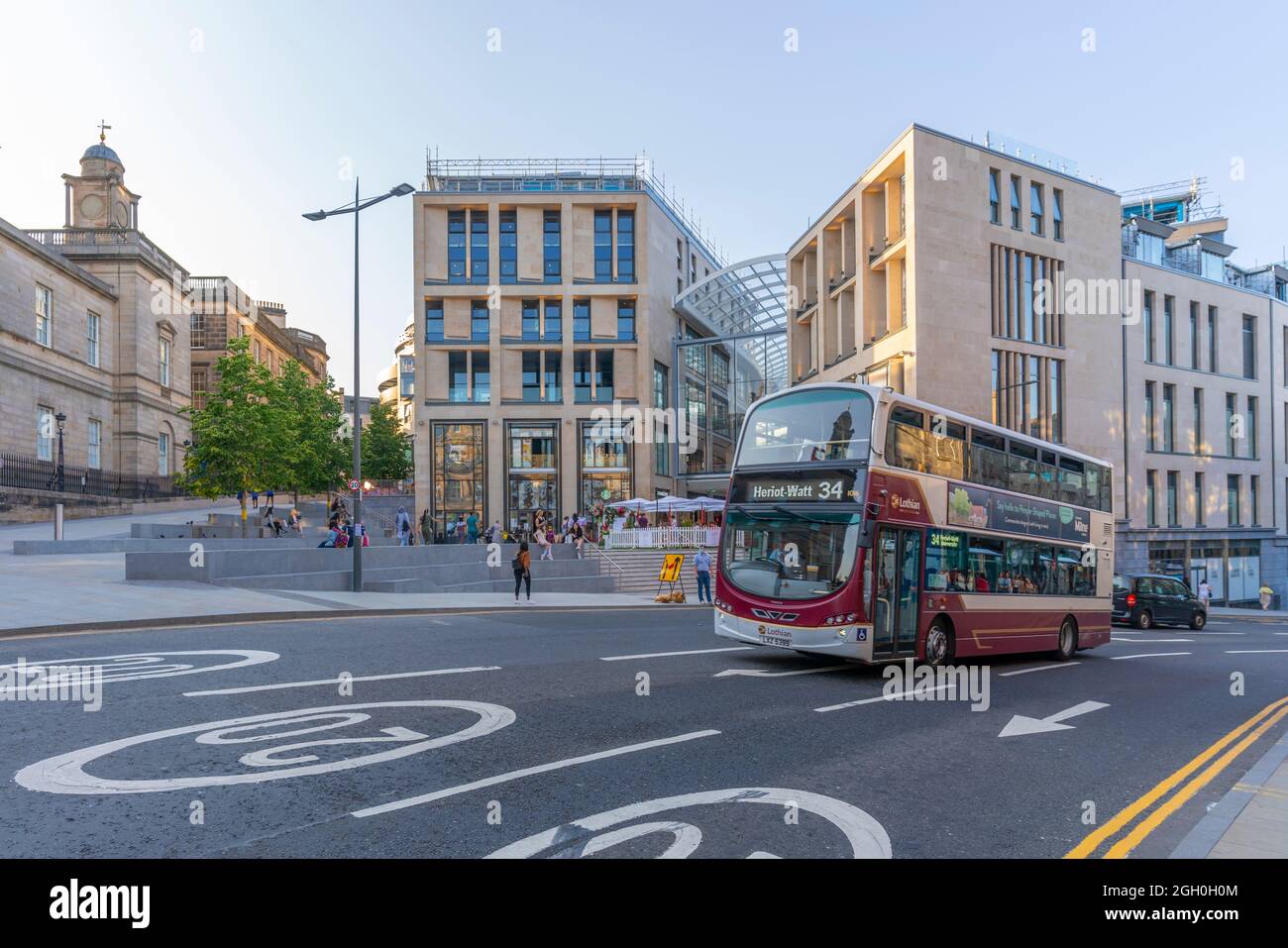 View of entrance to shopping centre on Leith Street, Edinburgh, Lothian ...