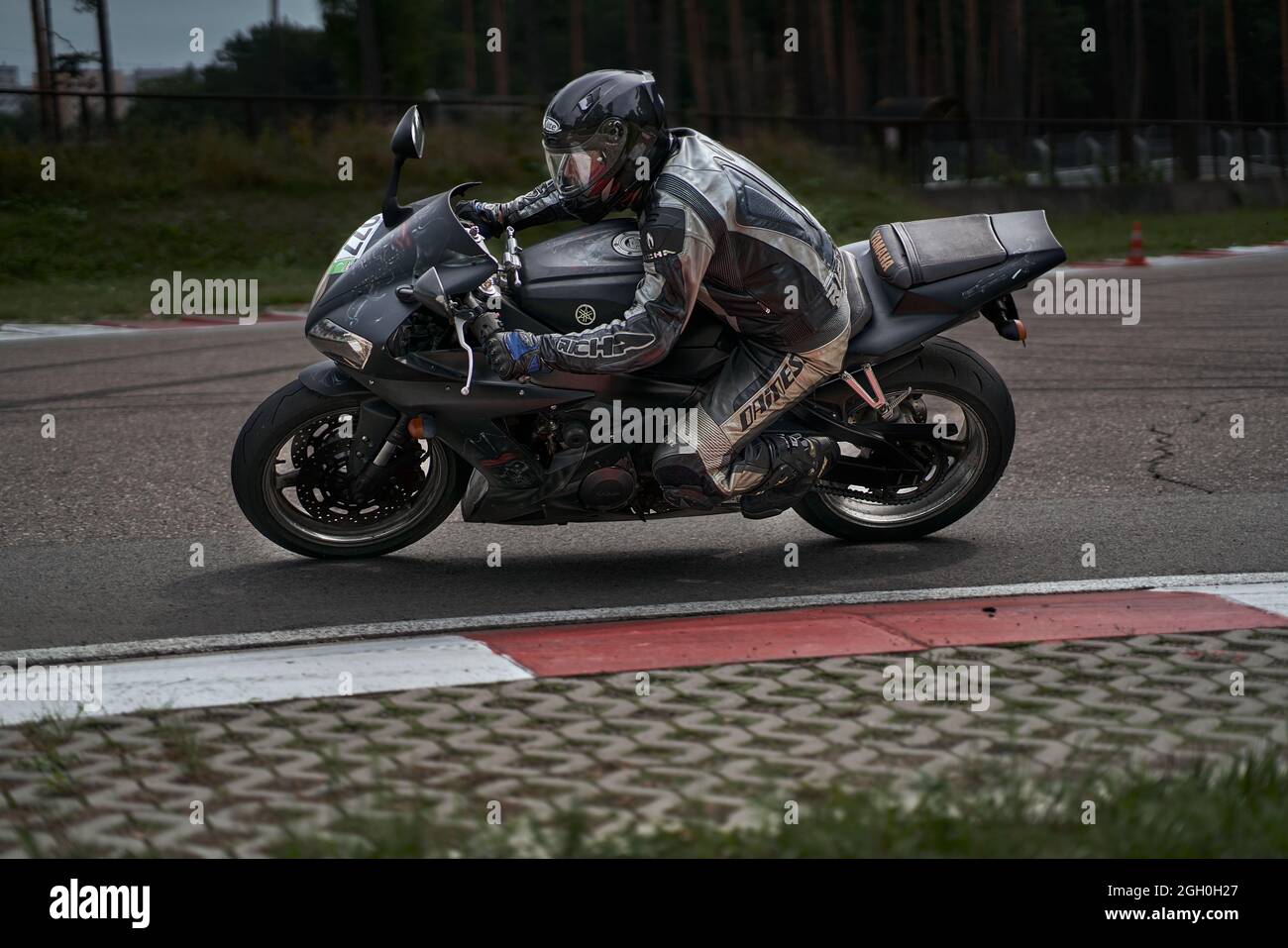 10-05-2021 Lithuania, Kaunas Moto rider, Motorcyclist rides at fast sport bike Stock Photo - Alamy