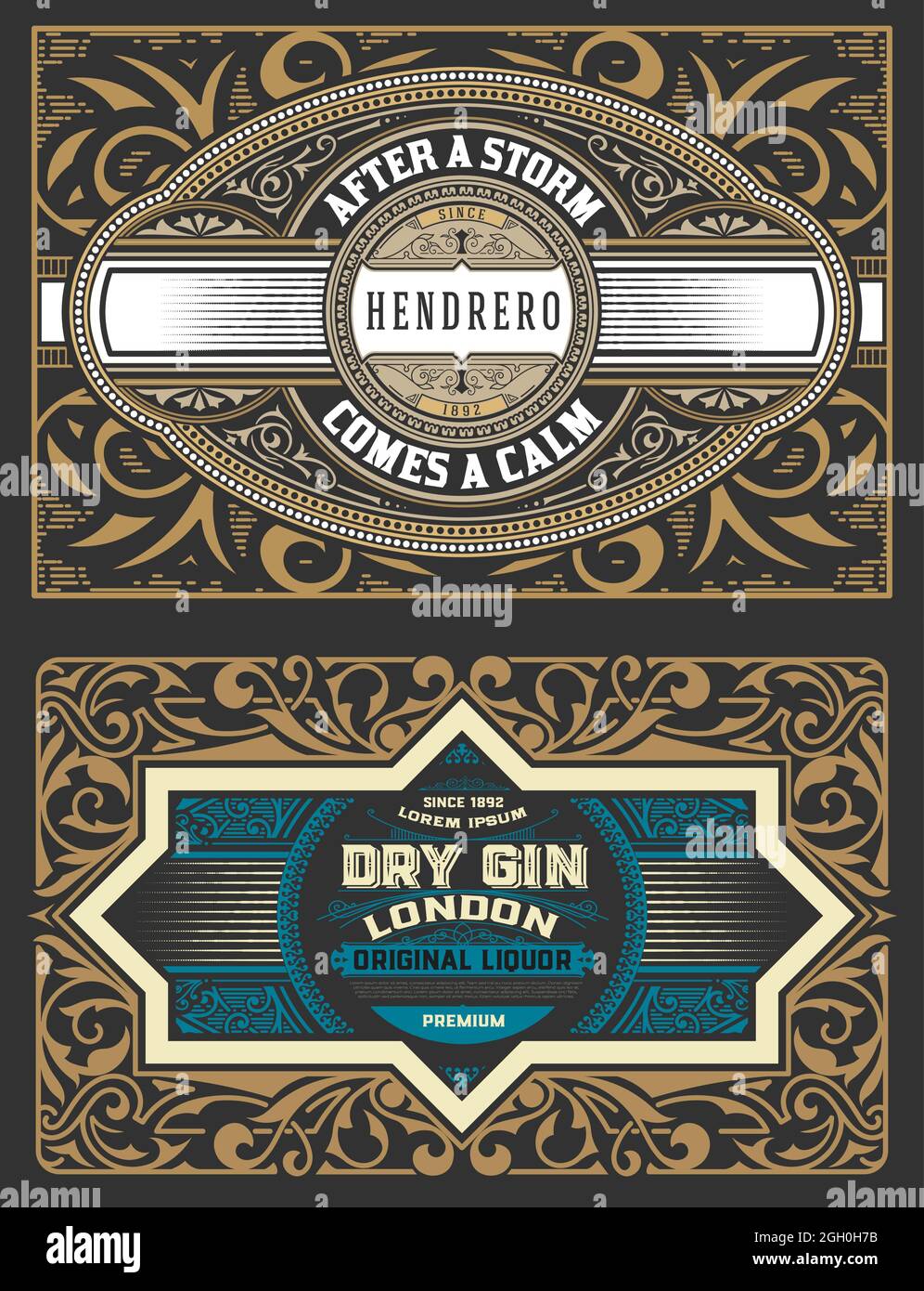 Set of 2 vintage labels for packing Stock Vector Image & Art - Alamy