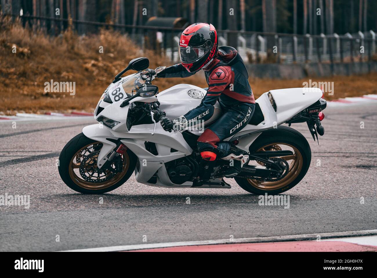 10-05-2021 Lithuania, Kaunas Moto rider, Motorcyclist rides at fast sport bike Stock Photo - Alamy